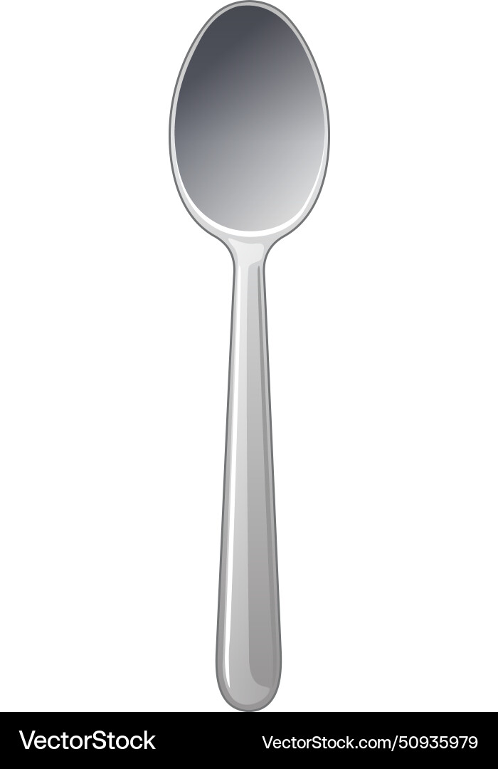 A simple silver spoon Royalty Free Vector Image