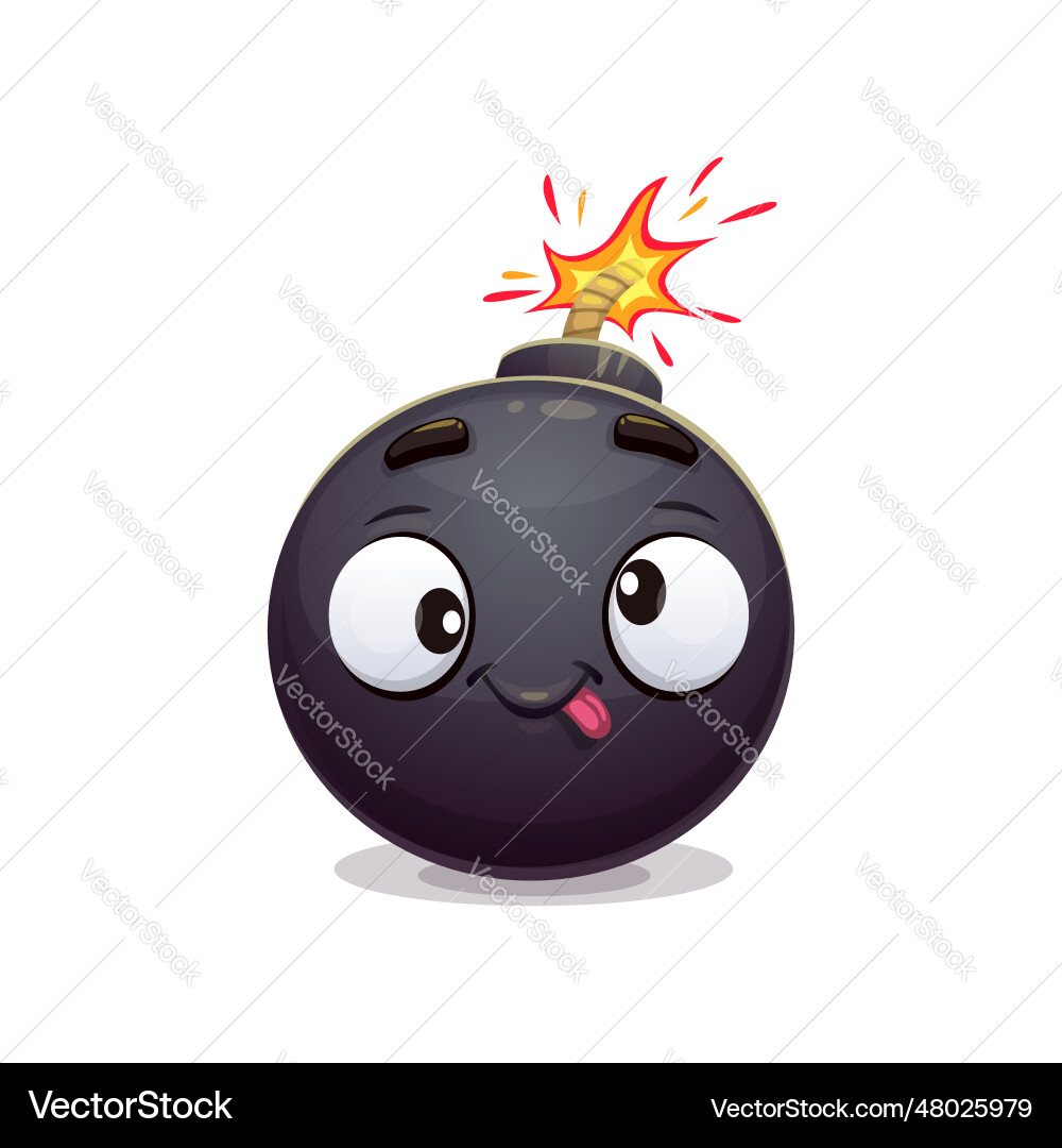 Cartoon bomb character with bewildered expression Vector Image