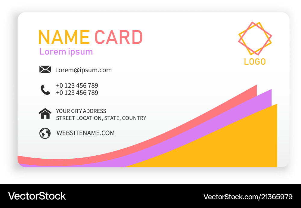 Colorful abstract business name card image Vector Image