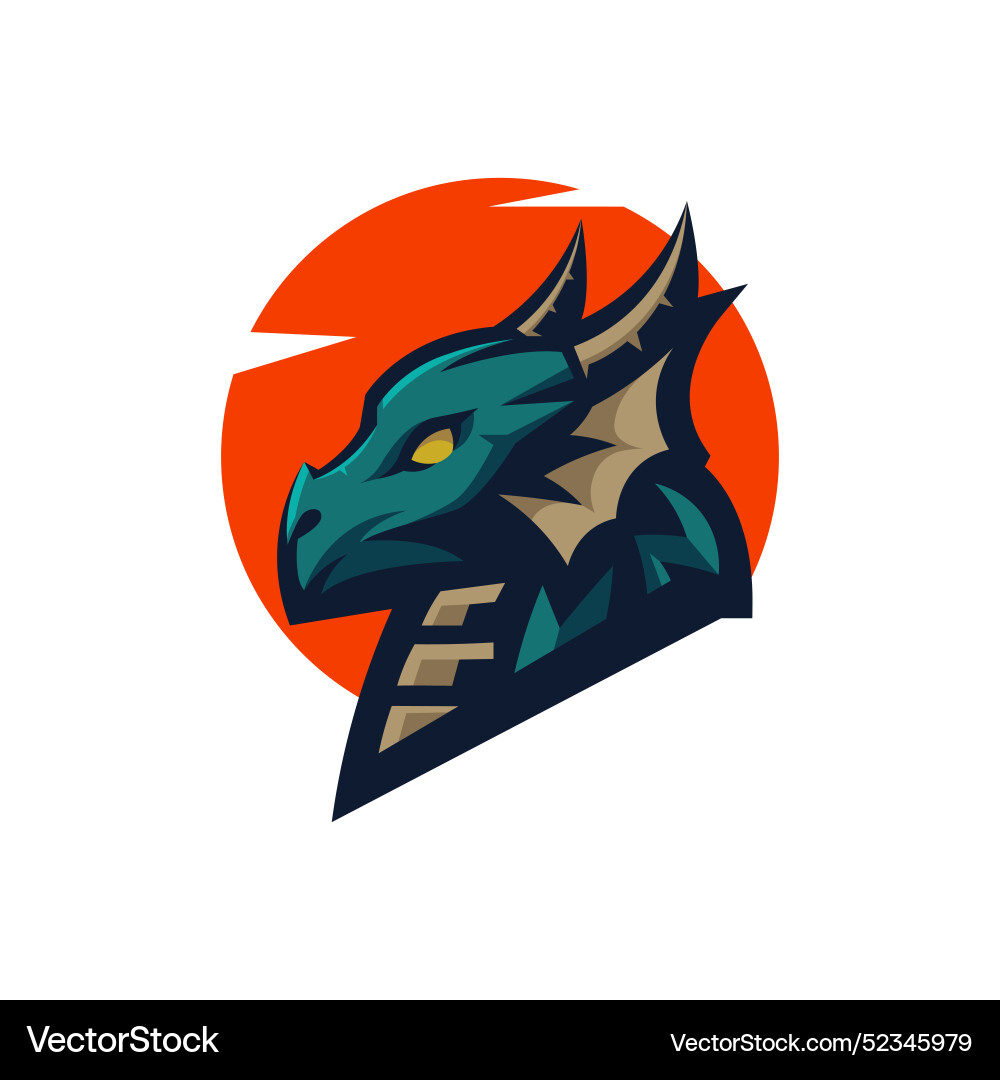 Dragon with sun Royalty Free Vector Image - VectorStock