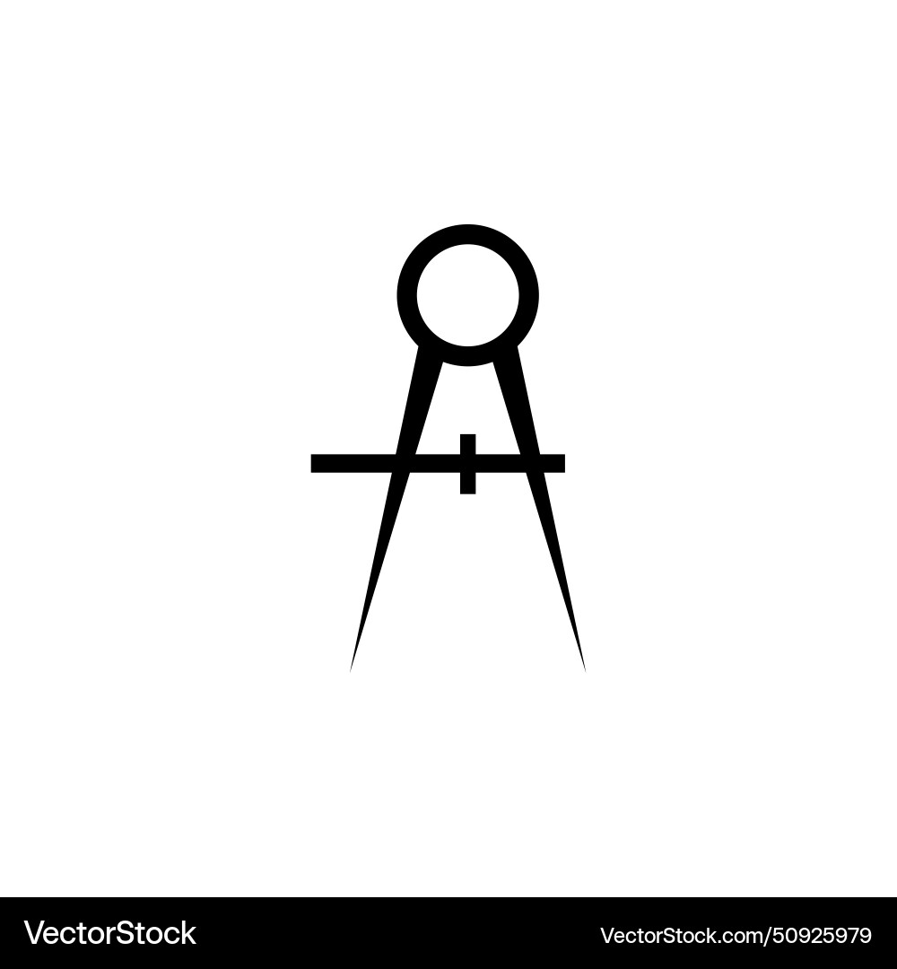 Engineering drawing tool compass flat icon Vector Image