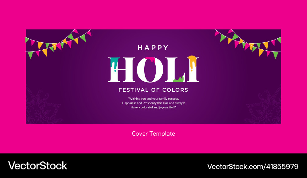 Happy holi cover page design Royalty Free Vector Image