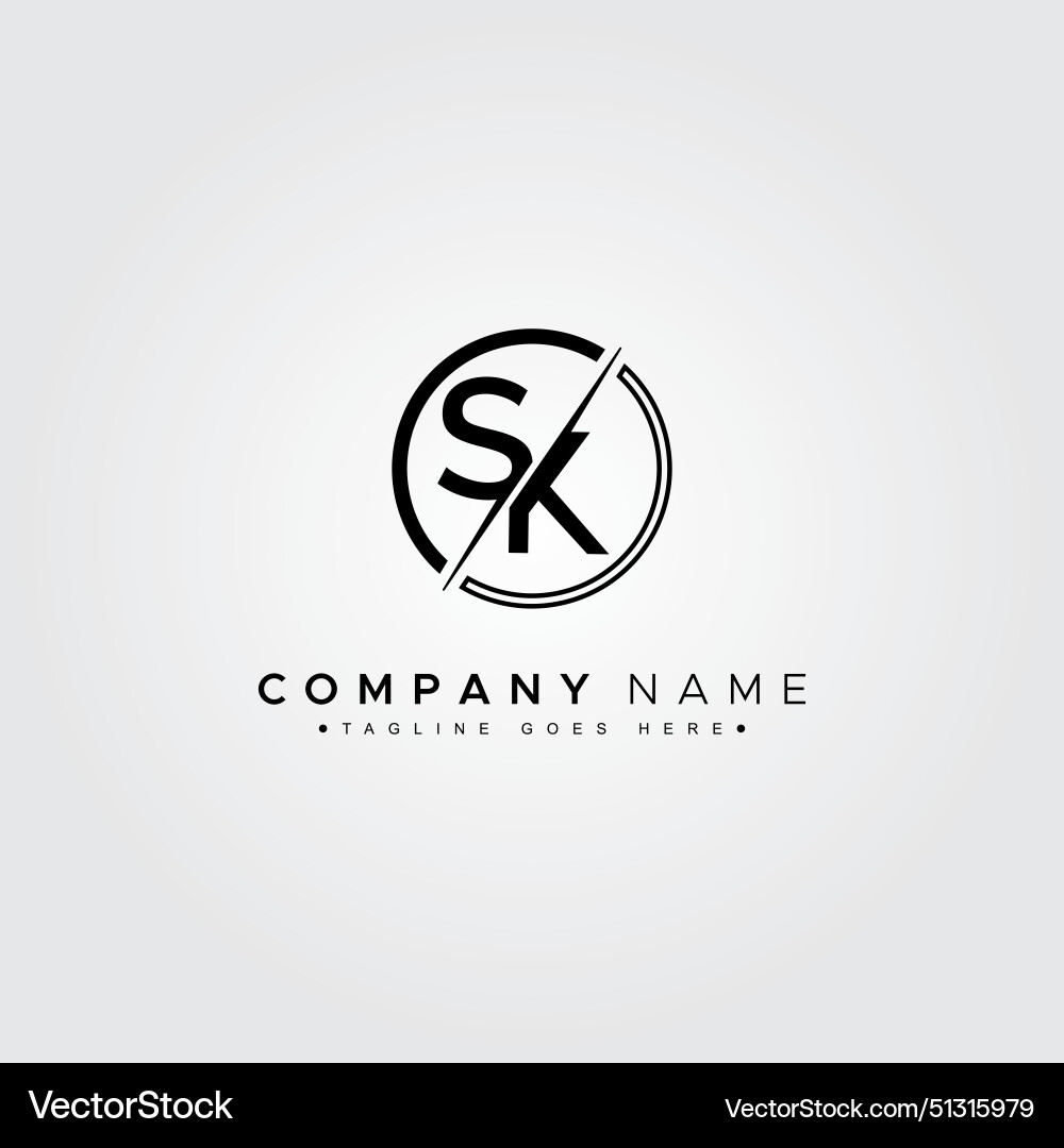Initial sk logo - elegant monogram template Vector Image