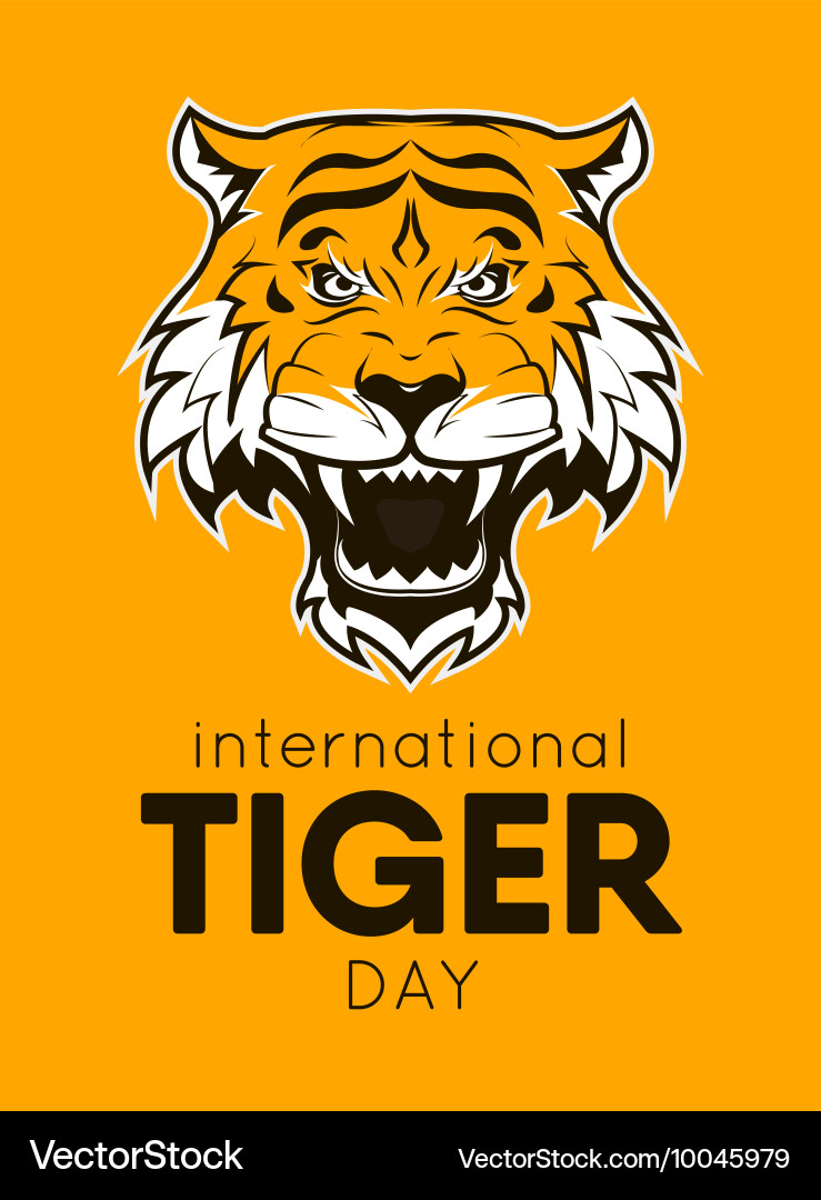 International tiger day poster template Royalty Free Vector