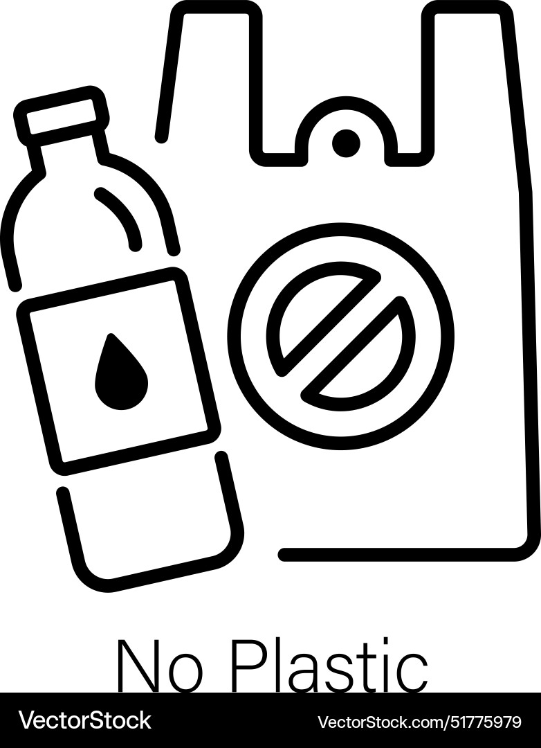 No plastic Royalty Free Vector Image - VectorStock