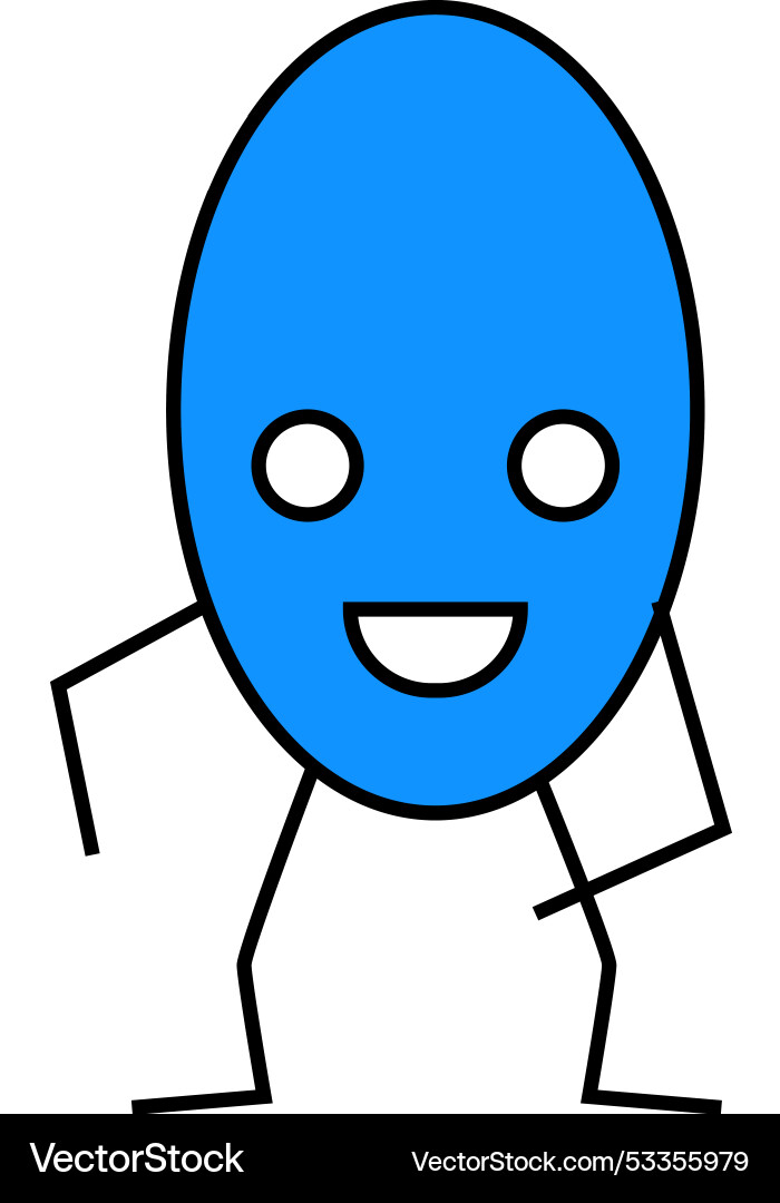 Oval geometric shape character icon color Vector Image