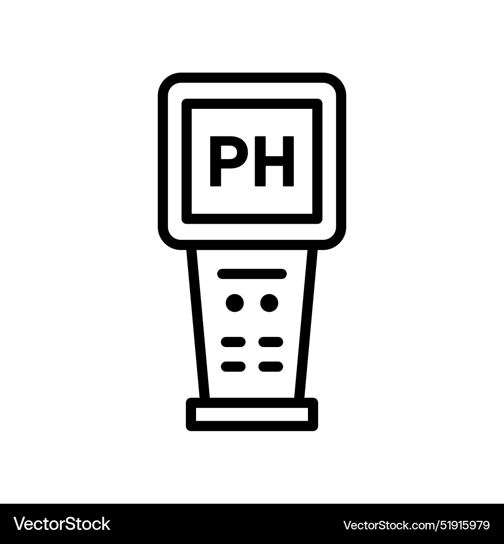 Ph meter icon set scientific instrument Royalty Free Vector