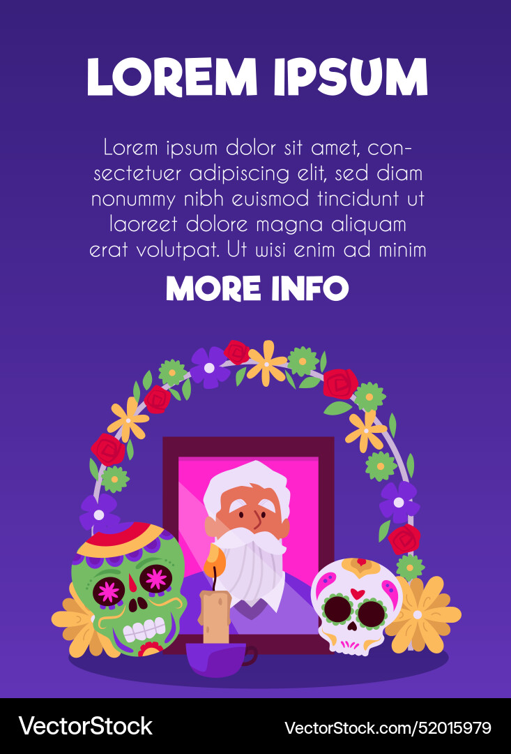 Poster death day depicting an altar Royalty Free Vector