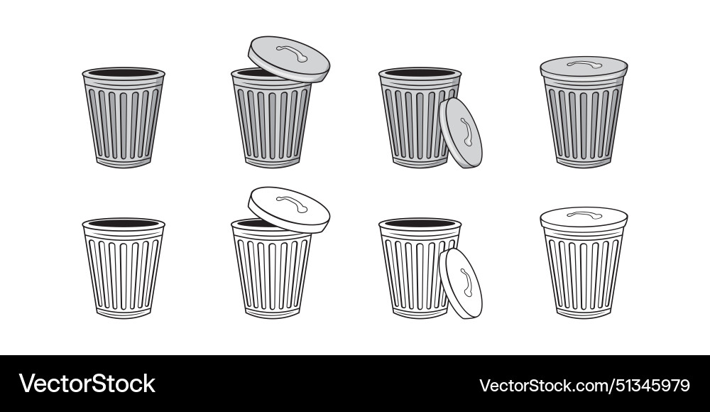 Rubbish bin design Royalty Free Vector Image - VectorStock