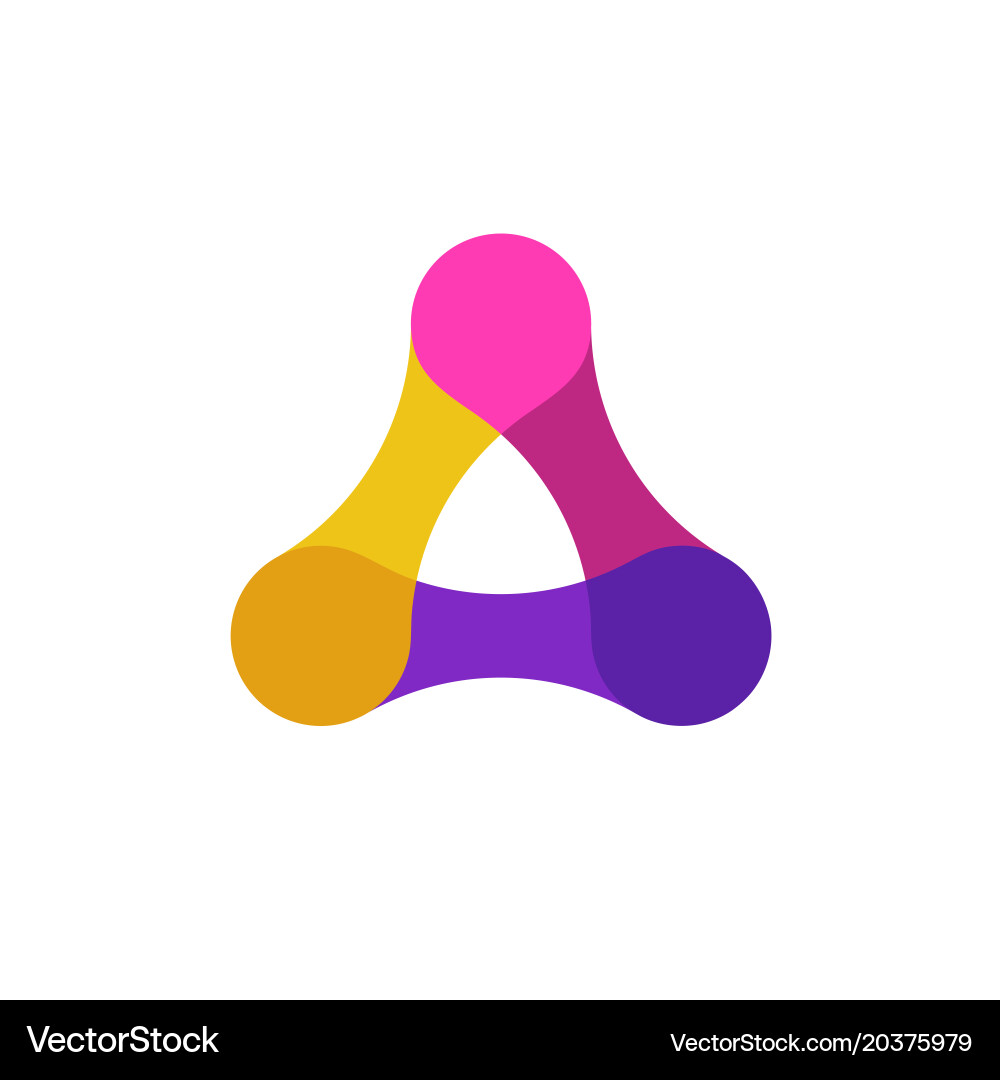 Triangle tech colorful science theme logo Vector Image