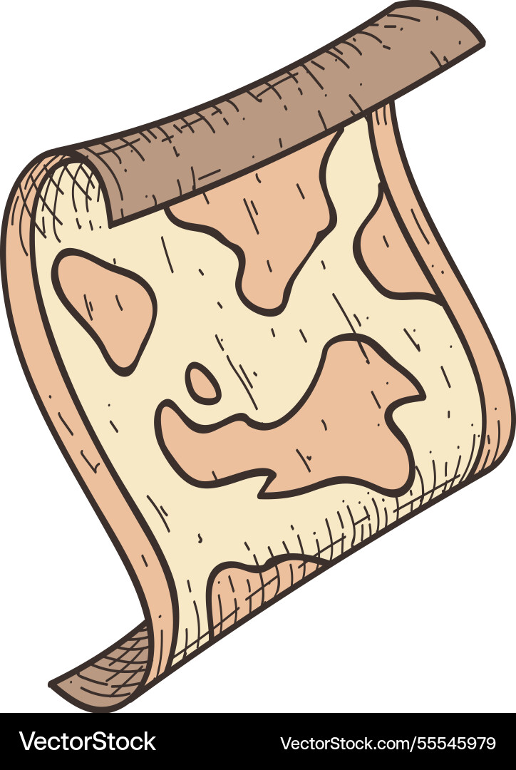 Vintage or antique map unrolling depicting Vector Image