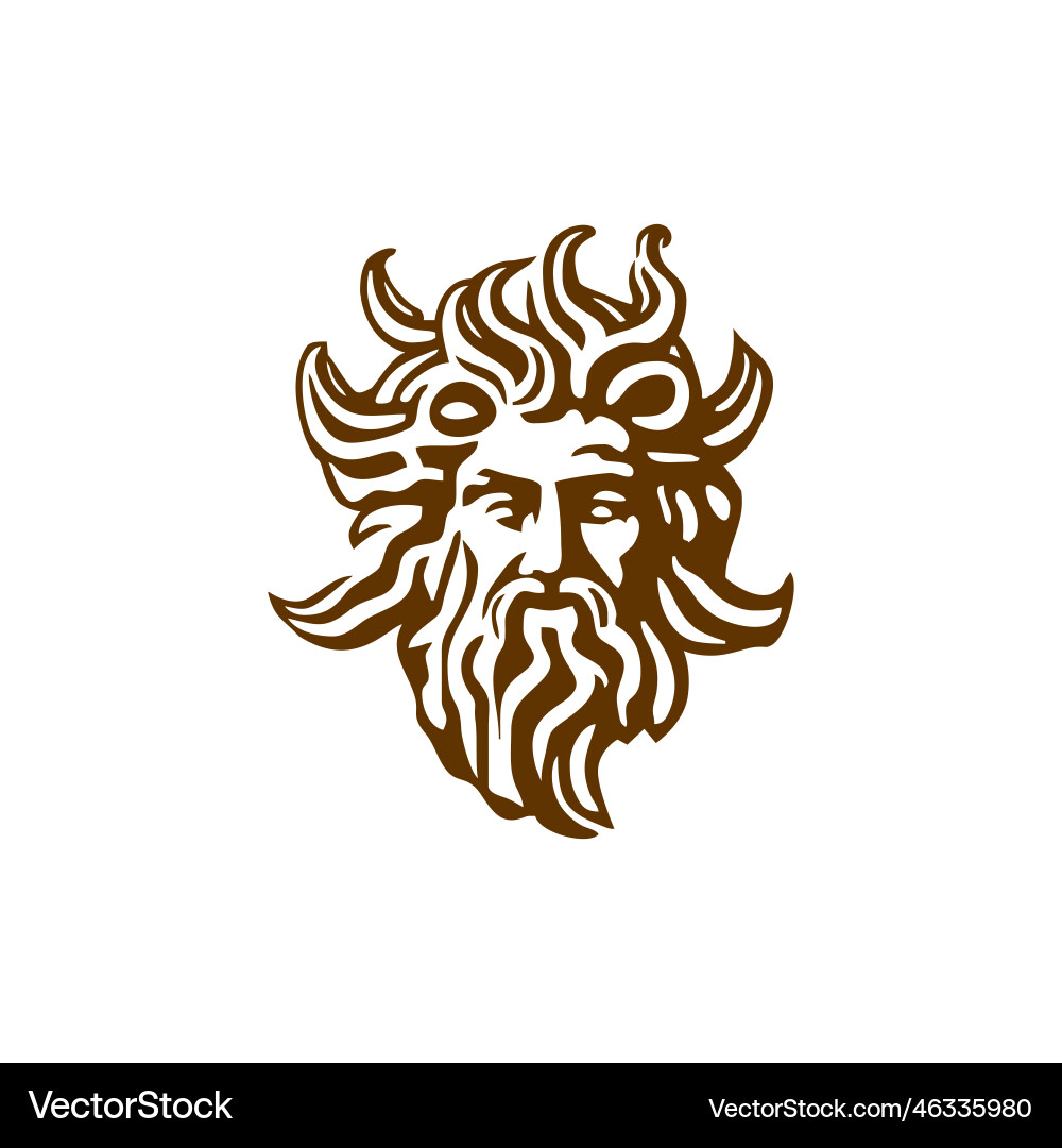 Abstract zeus head logo Royalty Free Vector Image