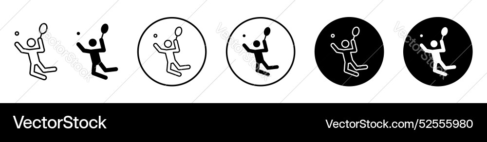 Badminton icon set on white background Royalty Free Vector