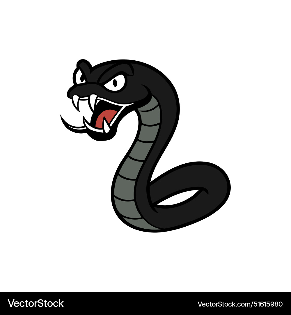 Black mamba snake angry icon Royalty Free Vector Image