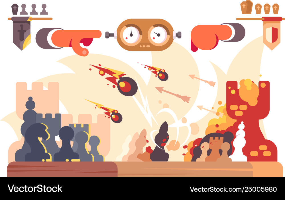 Chess Battle - Intense Strategy Royalty Free Vector Image