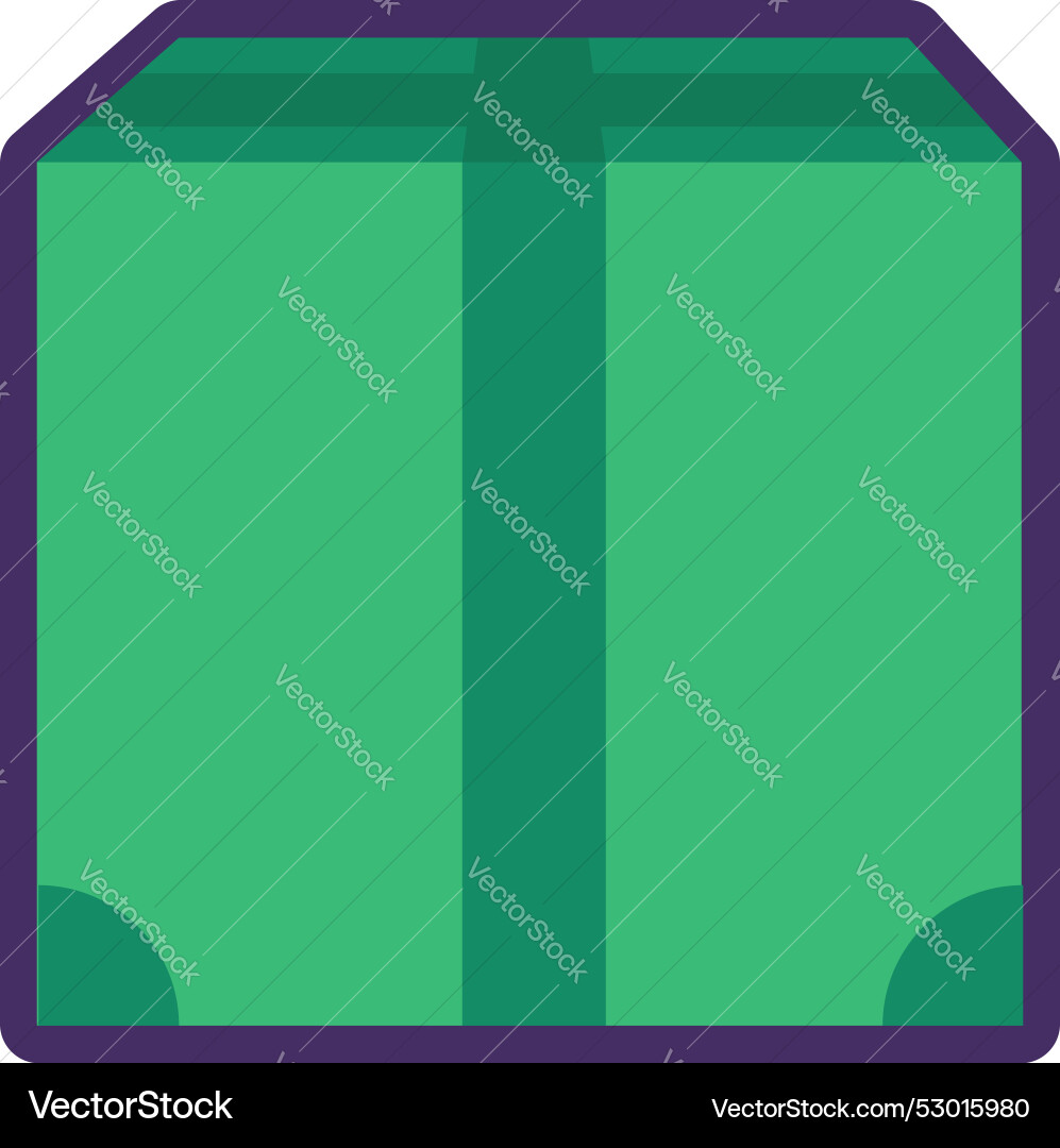 Closed green cardboard box reliable packaging Vector Image