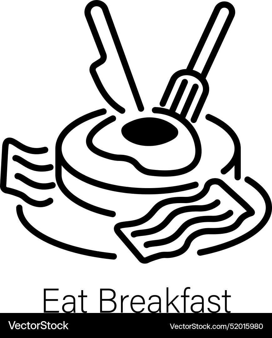 Eat breakfast Royalty Free Vector Image - VectorStock