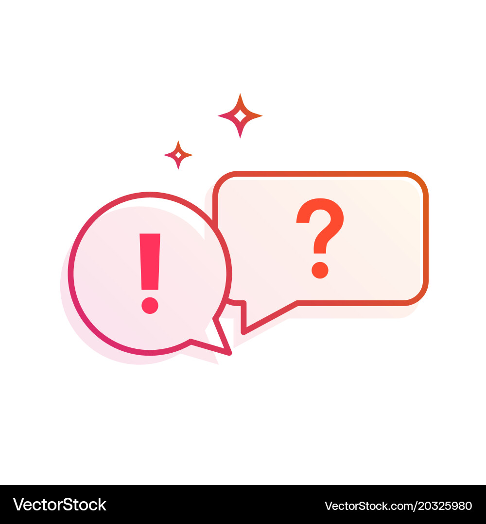 Frage und Antwort Sprechblasen Icon Gradient Vektorbild