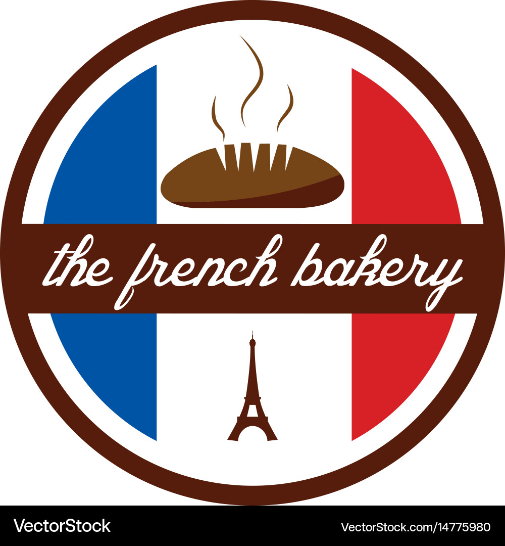 French Bakery Logo French Bakery Logotype Badge Label With Hand Drawn