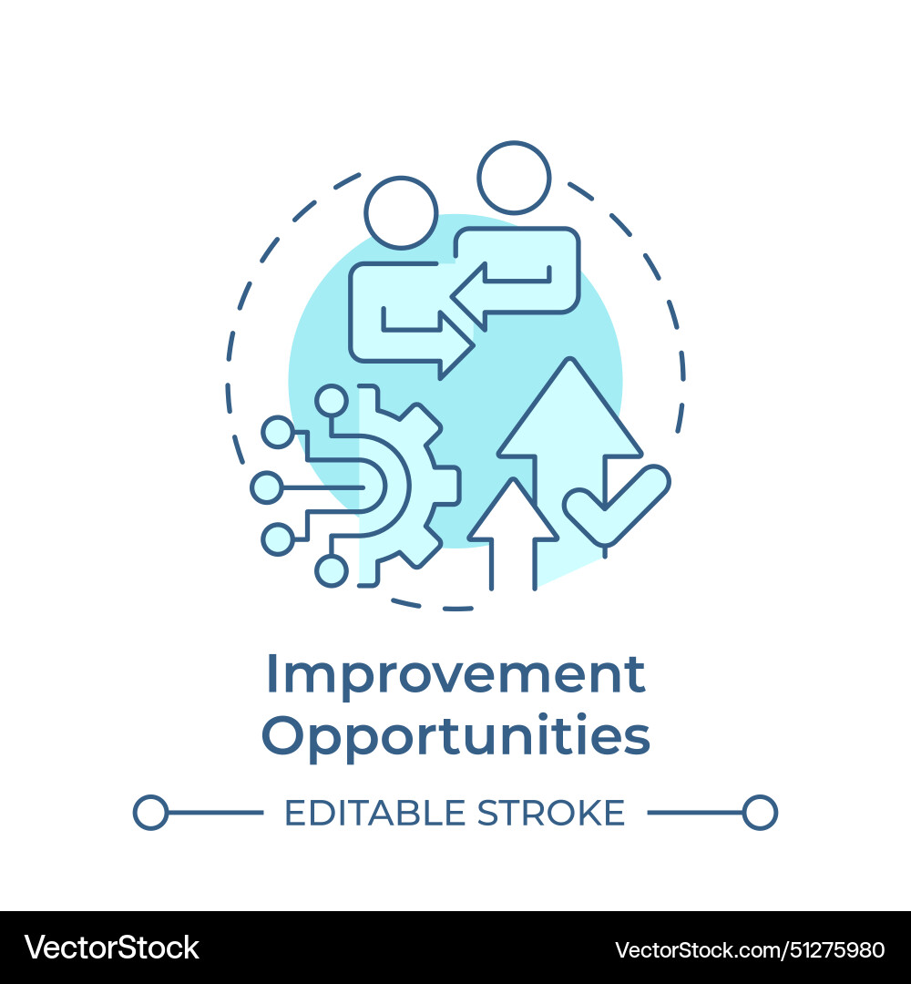 Improvement opportunities soft blue concept icon Vector Image