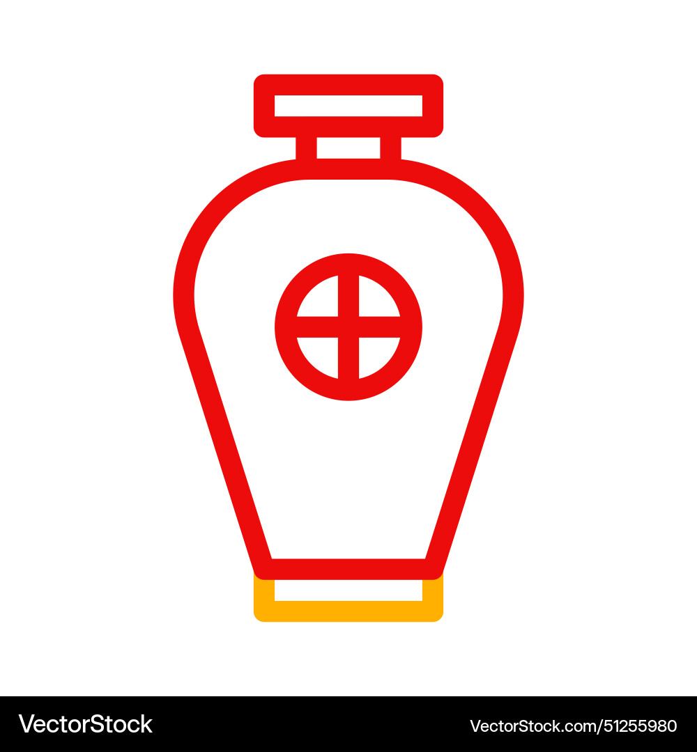Jar icon duocolor red yellow chinese Royalty Free Vector