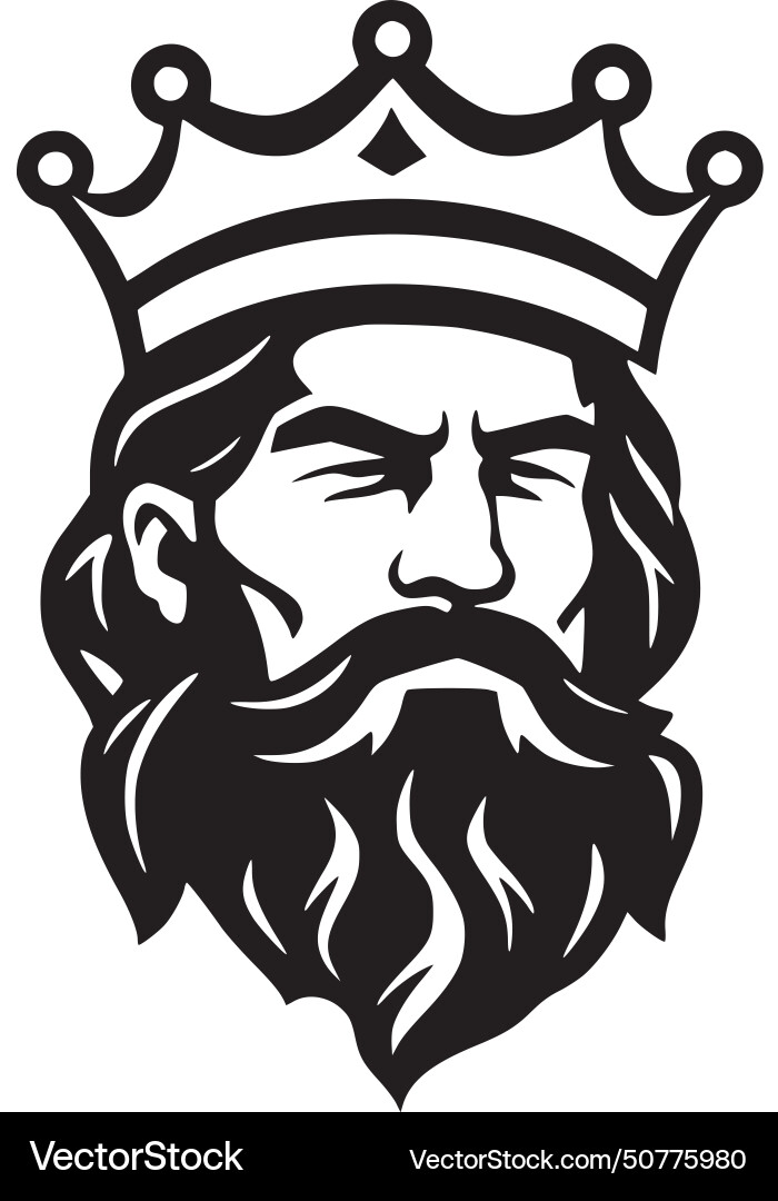 King - black and white isolated icon Royalty Free Vector