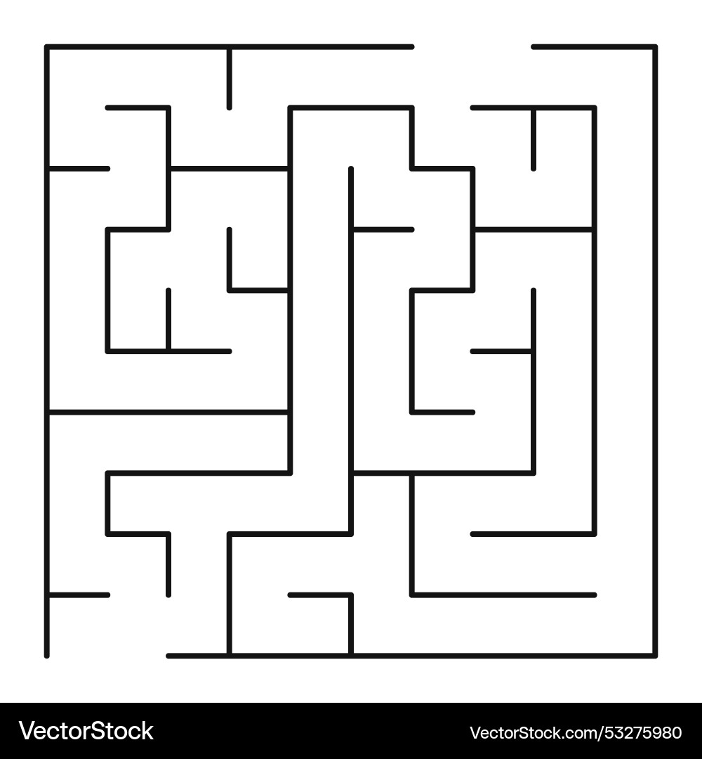 Maze shape design element there is one entrance Vector Image