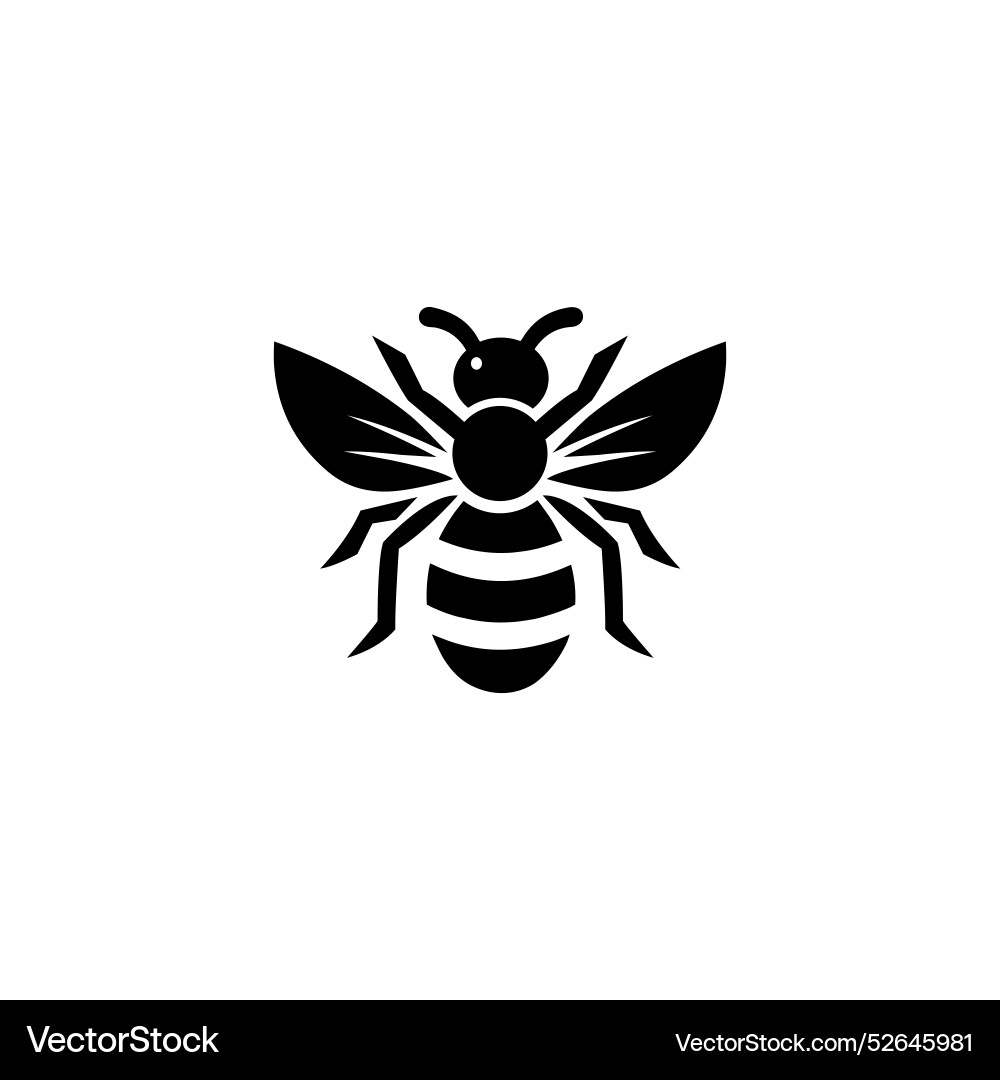 Buzzing bee silhouette Royalty Free Vector Image