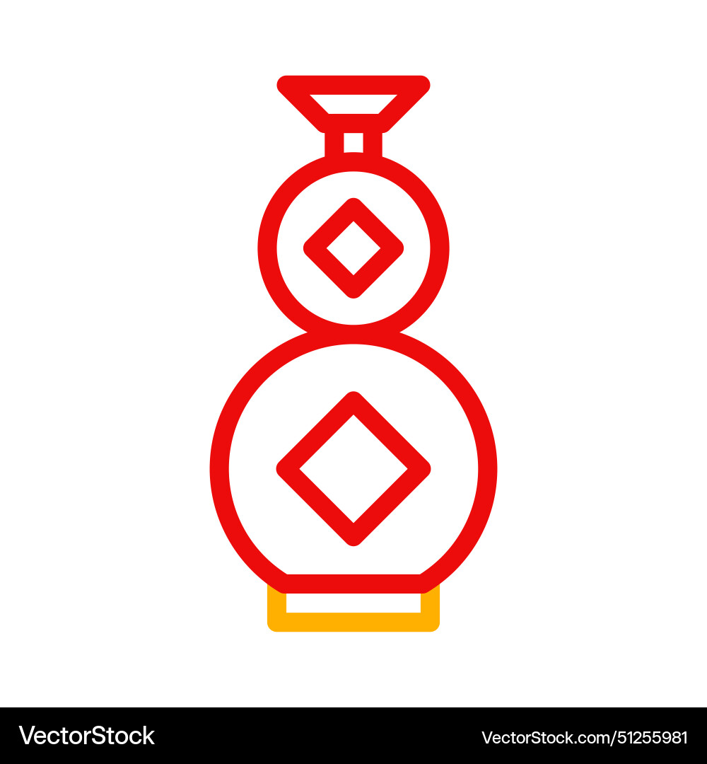 Jar icon duocolor red yellow chinese Royalty Free Vector