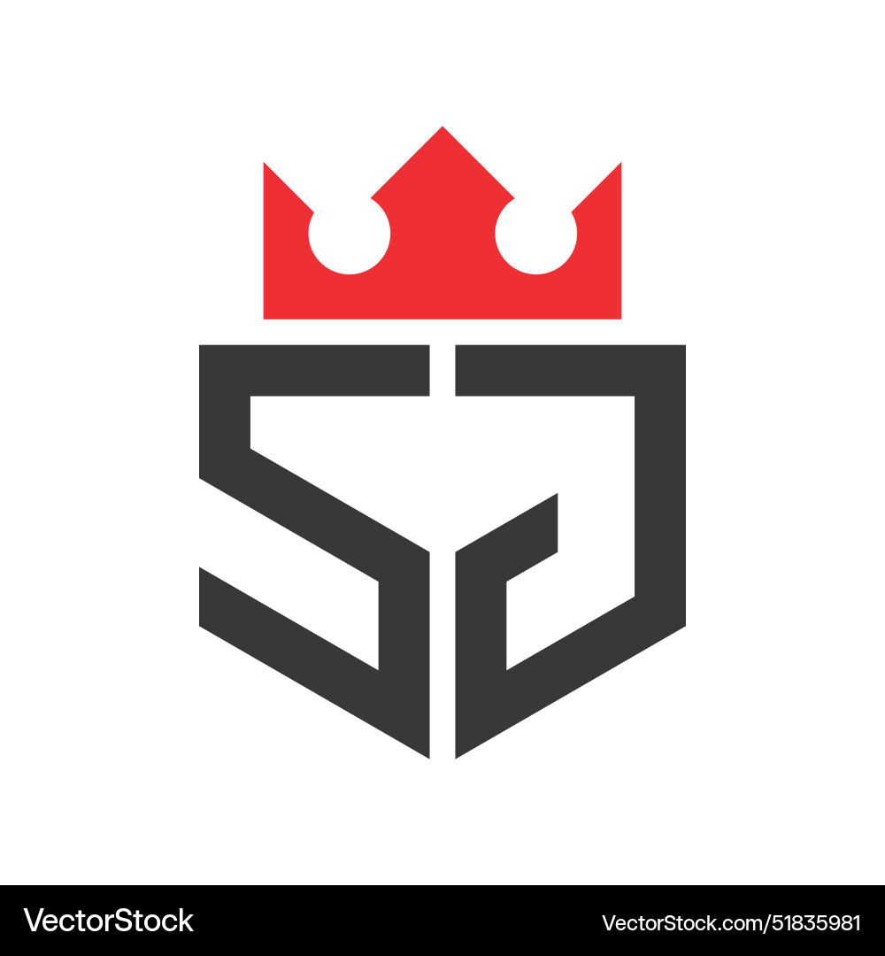 Letter sj crown logo Royalty Free Vector Image