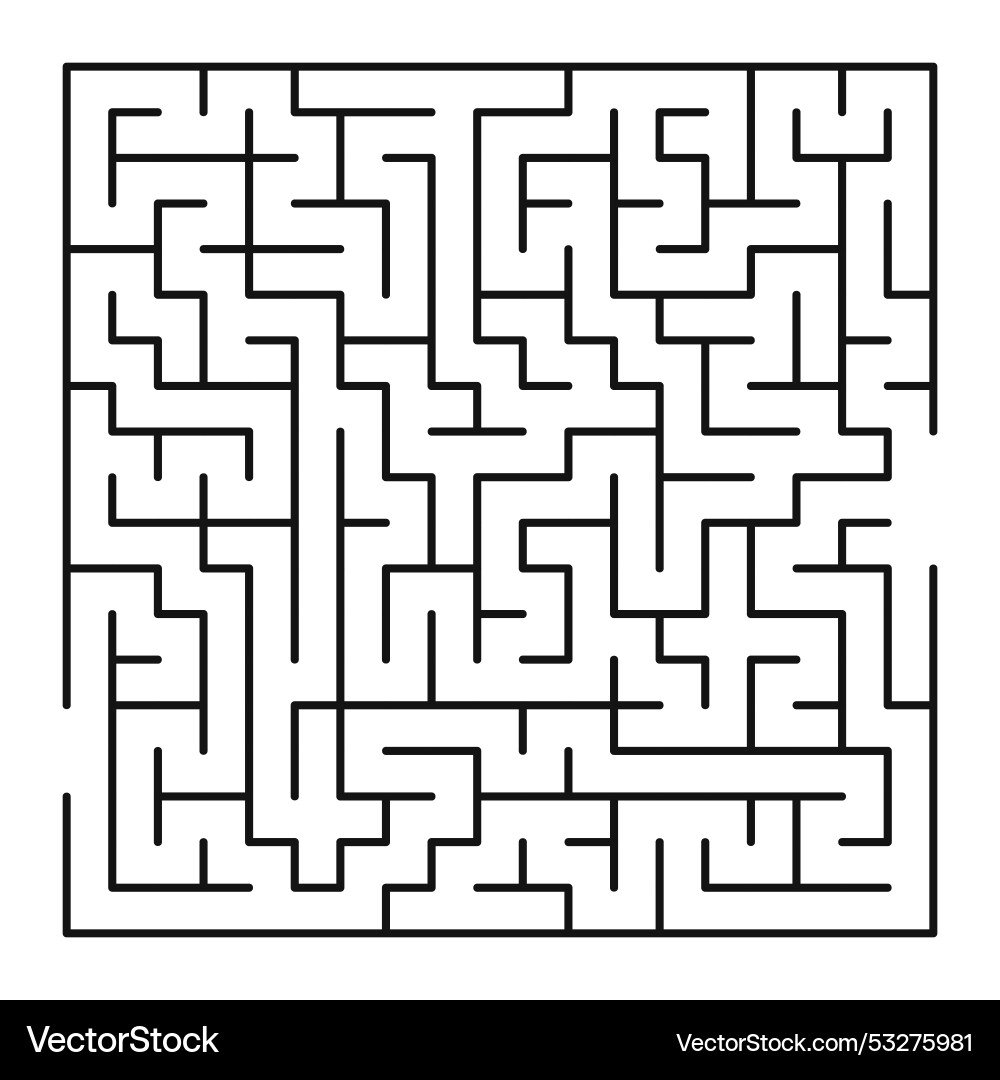 Maze shape design element there is one entrance Vector Image
