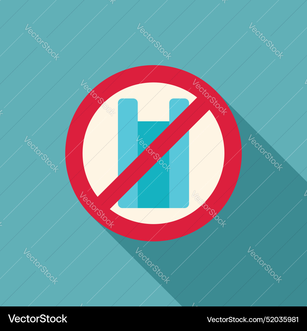 Red forbidden sign over plastic bag showing Vector Image