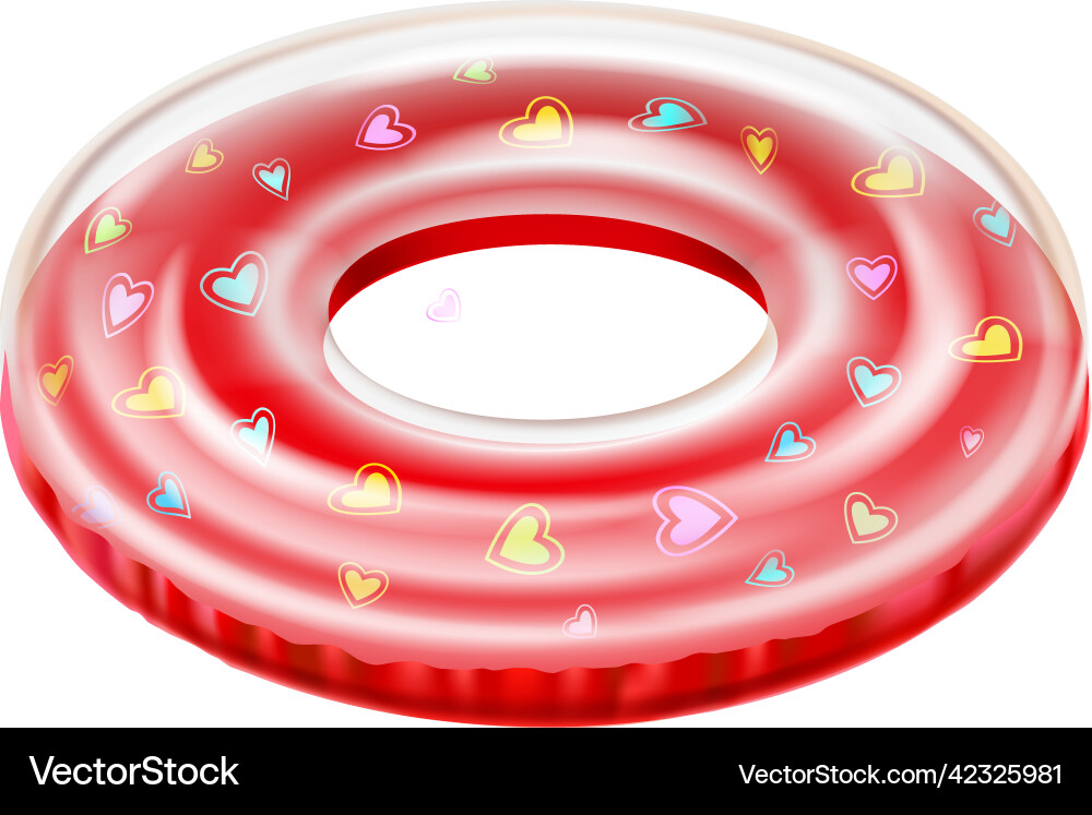 Red inflatable ring composition Royalty Free Vector Image
