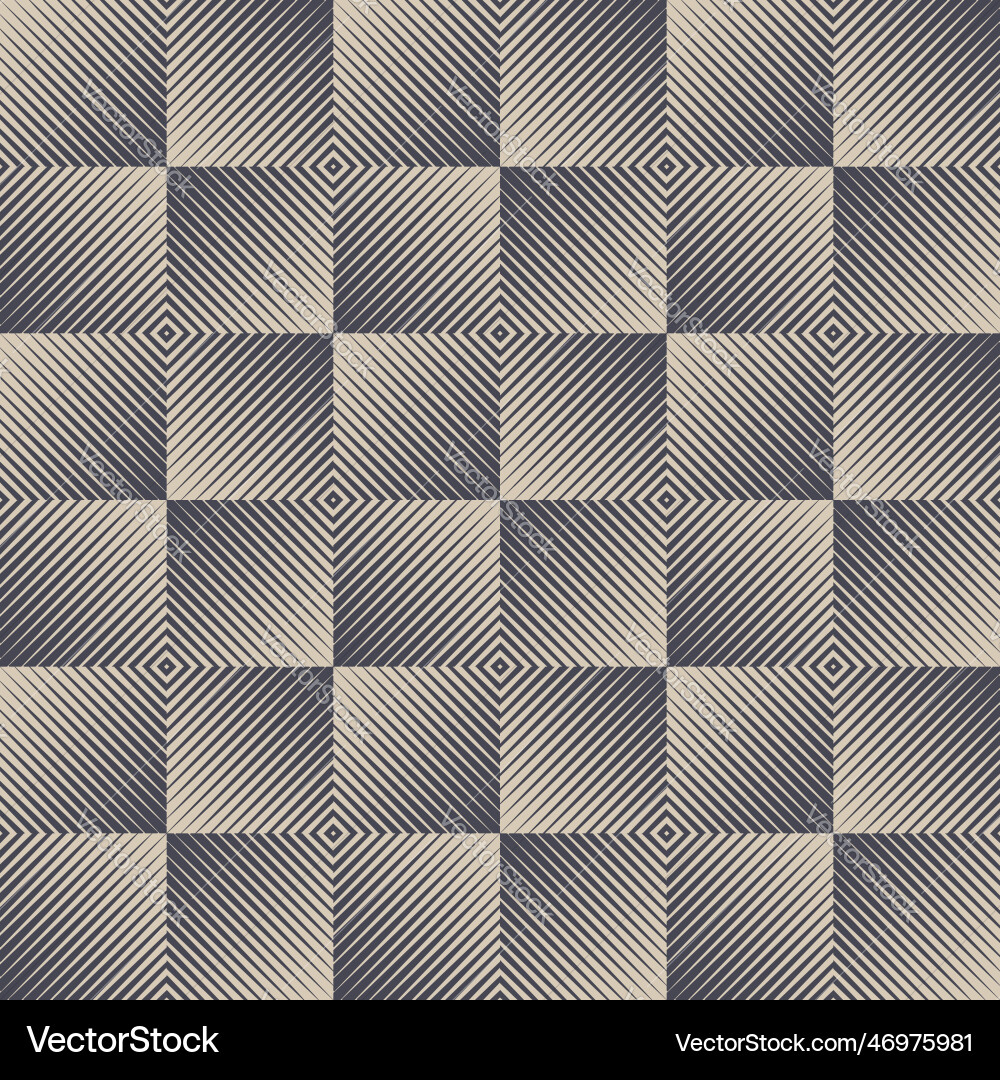 Squares with hatching seamless pattern op art Vector Image