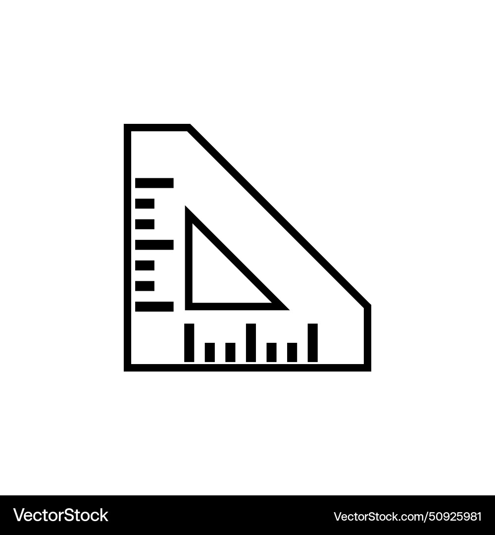 Triangle ruler flat icon Royalty Free Vector Image