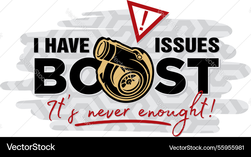 Turbo boost enthusiast design Royalty Free Vector Image
