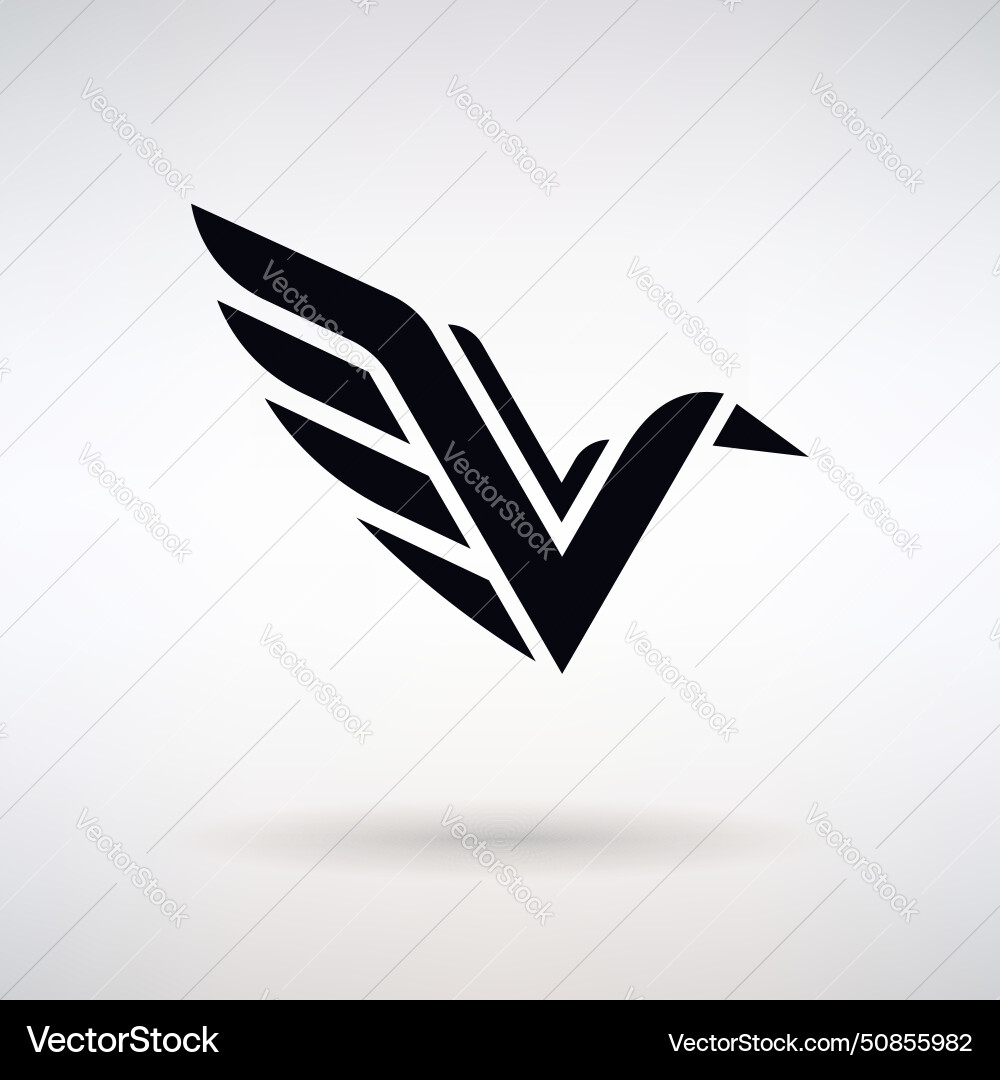Abstract letter v symbol Royalty Free Vector Image
