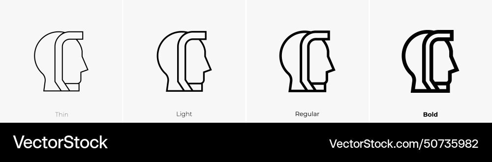 Autorefractor icon thin light regular and bold Vector Image