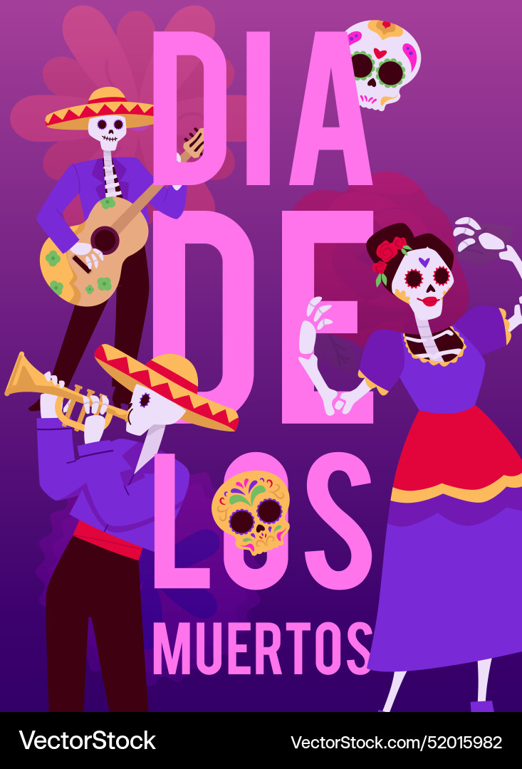 Dia de los muertos poster Royalty Free Vector Image