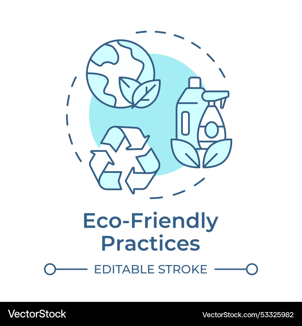 Eco-friendly practices soft blue concept icon Vector Image