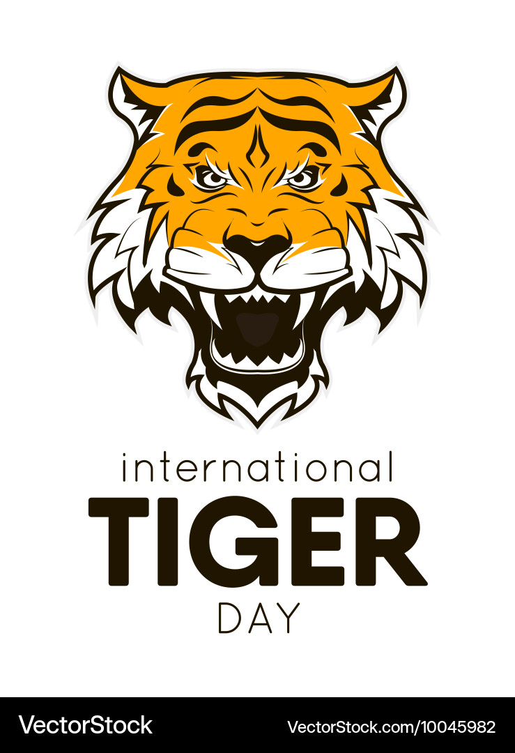 International tiger day poster template Royalty Free Vector