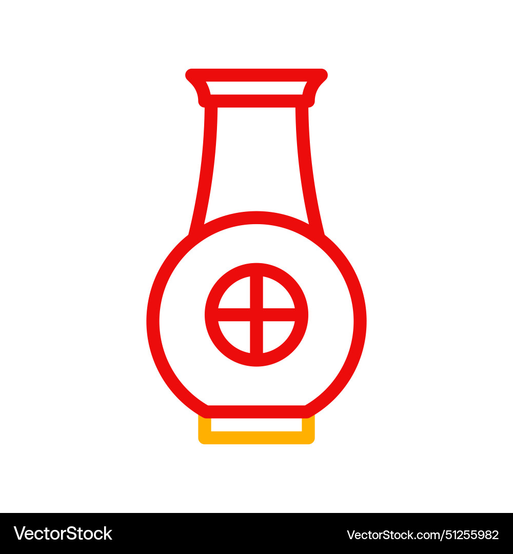 Jar icon duocolor red yellow chinese Royalty Free Vector
