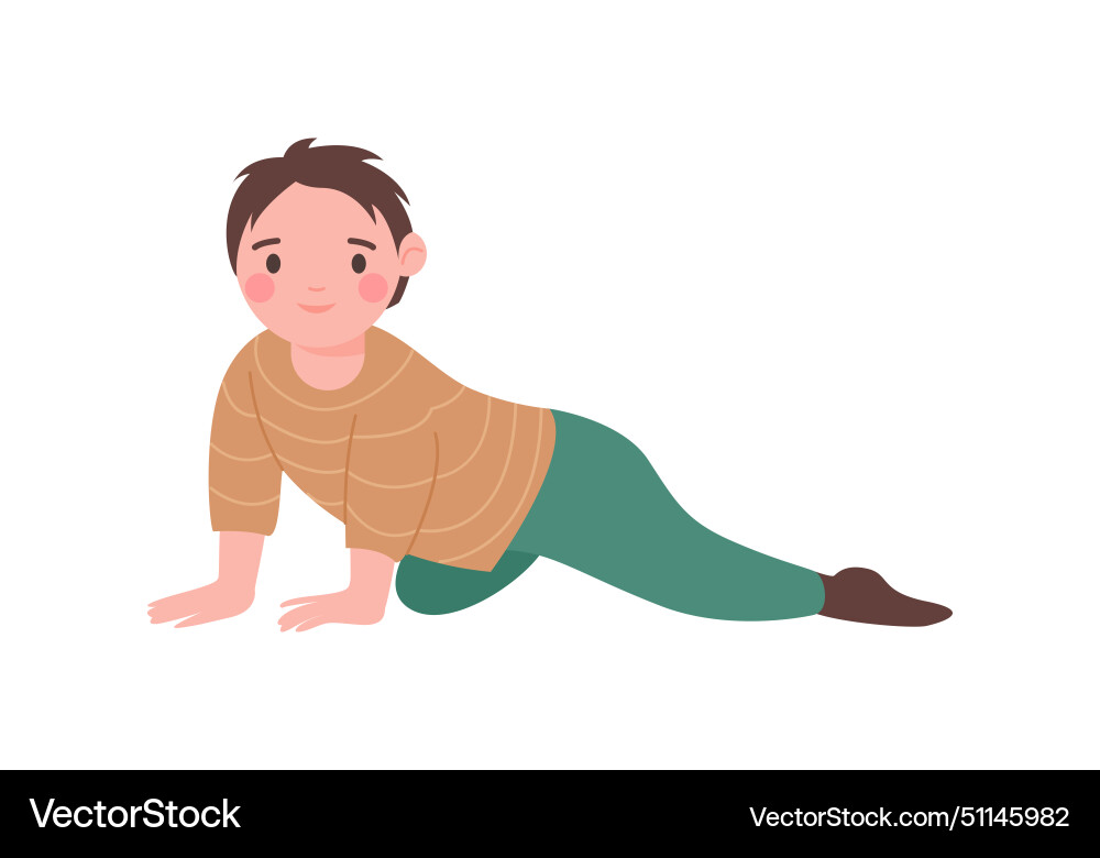 Little baby boy crawling funny child playing Vector Image