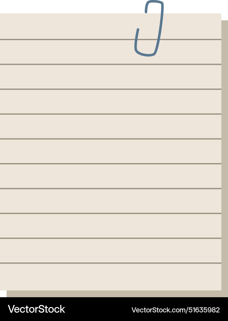 Notepad sheet with clip Royalty Free Vector Image