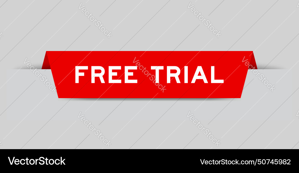 Red color inserted label with word free trial Vector Image