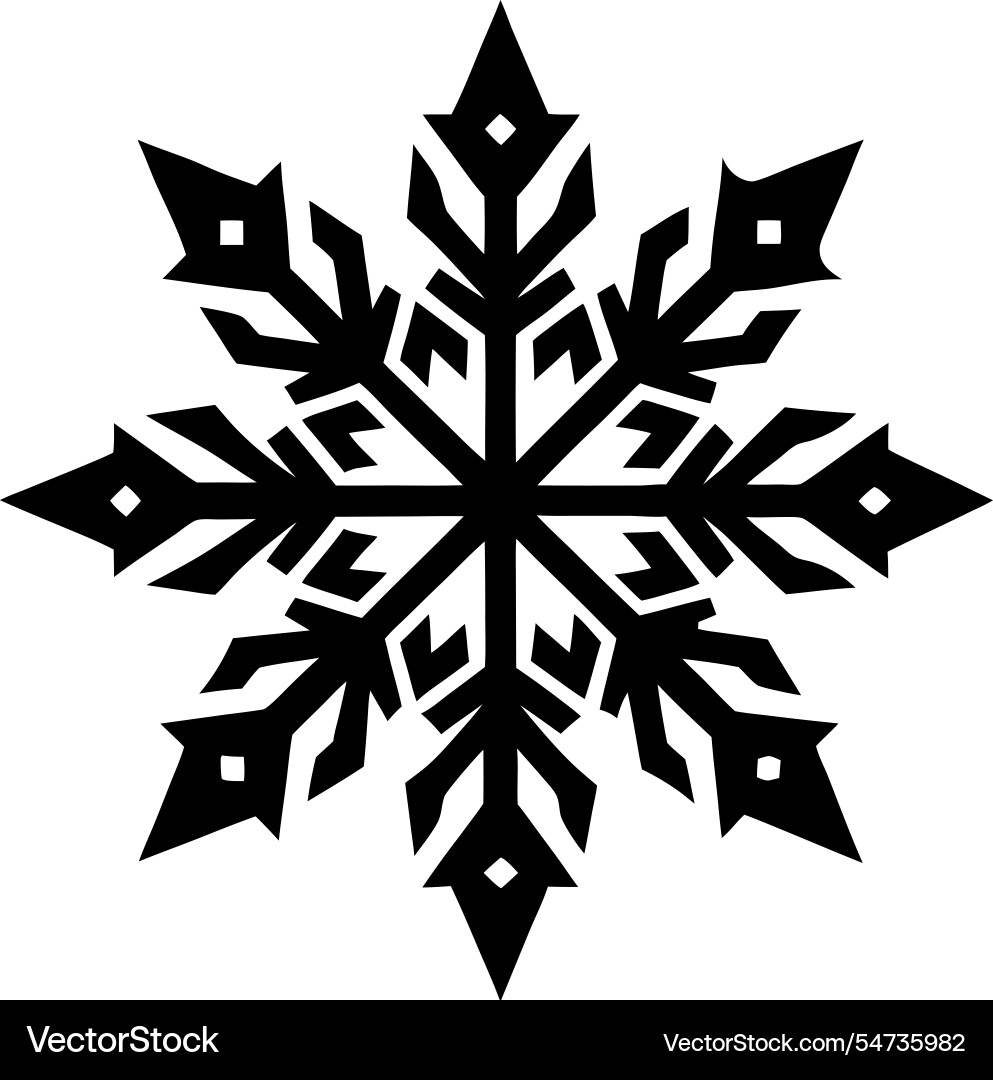 Snowflake silhouette for winter festive Royalty Free Vector
