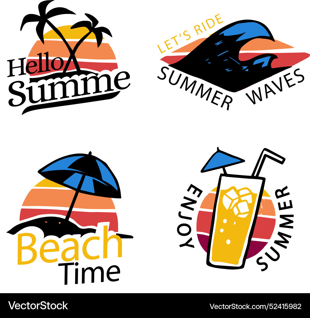 Summer badges set Royalty Free Vector Image - VectorStock