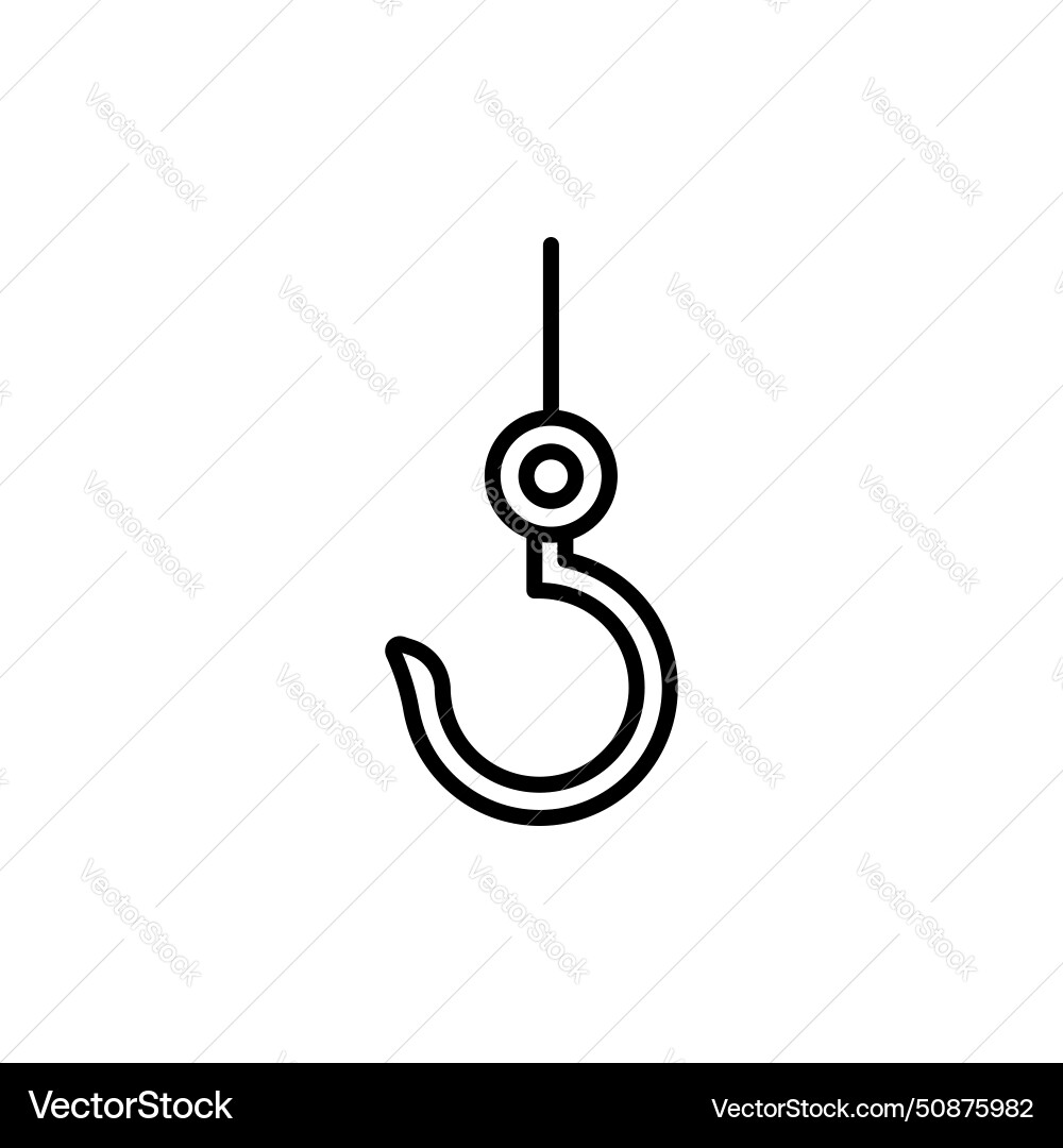 Winch hook icon set crane construction lift Vector Image
