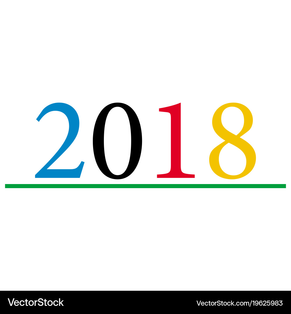 2018 on white background Royalty Free Vector Image
