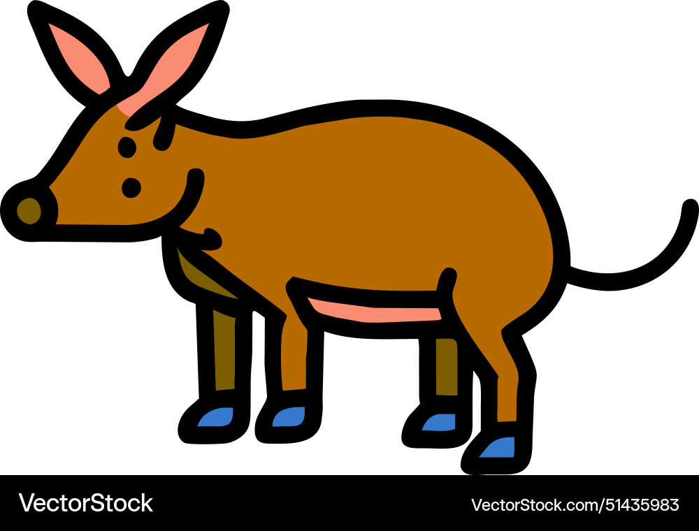 Aardvark mouse brown icon Royalty Free Vector Image